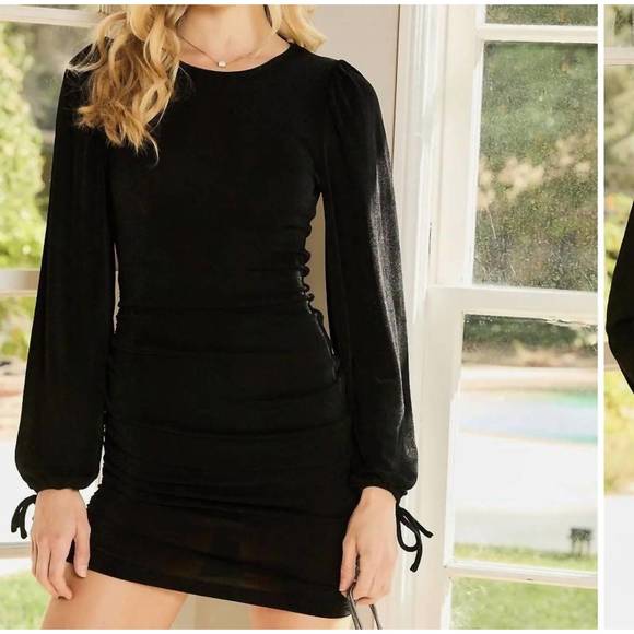 Main Strip | Dresses | New Main Strip Bubble Sleeve Side Ruched Dress ...
